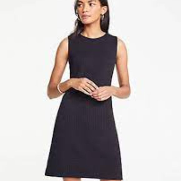 Ann Taylor | Dresses | Ann Taylor Waffle Knit Shift Dress In Black Size 4 Nwt | Poshmark